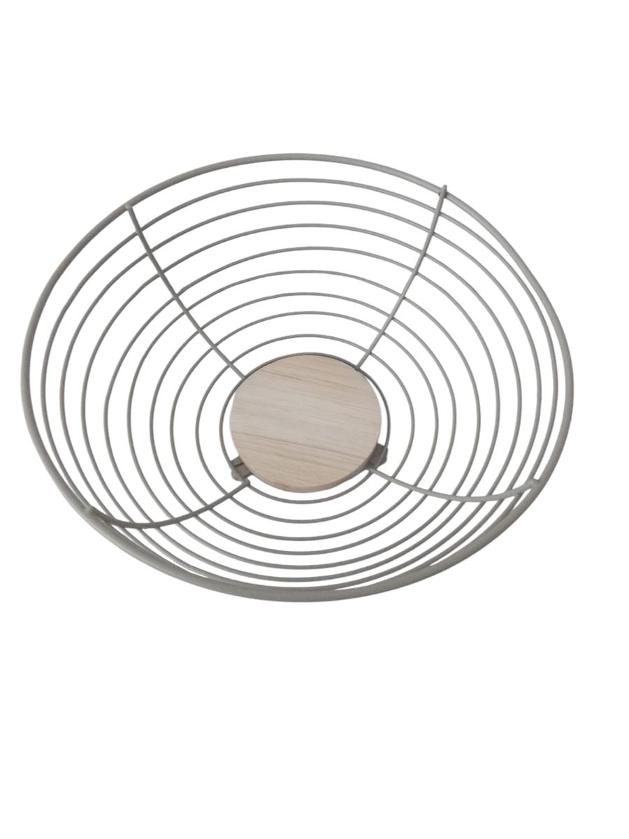 Fruit Decorative Bowl With Wood Base Stainless Steel Grey Shop Today