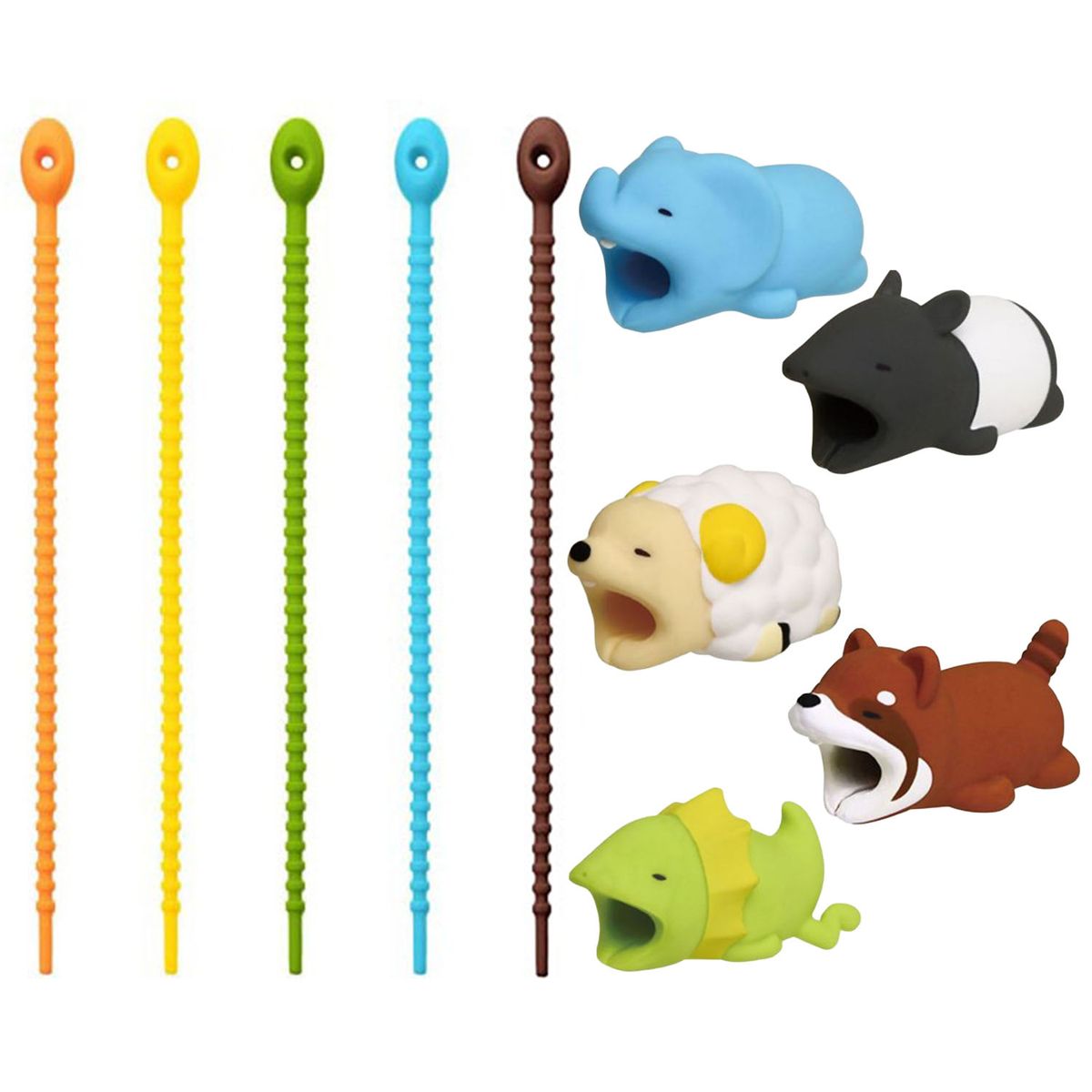 Silicone Cable Fasteners With Small Animal Cable Organizers | Shop ...