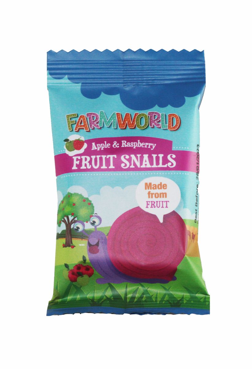 Farm World Dried Fruit Snail Snack - Raspberry 20 x 14g | Buy Online in ...