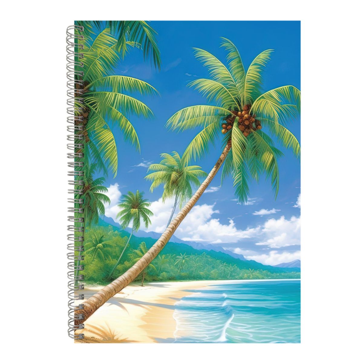 Island8 A4 Notebook Spiral Lined Tropical Island Graphic Notepad ...