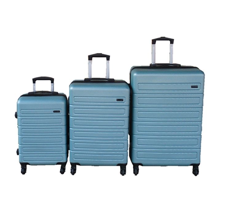 ABS Spinner Wheel Lock&Telescopic Handle Luggage Set - Light Blue - 3 ...