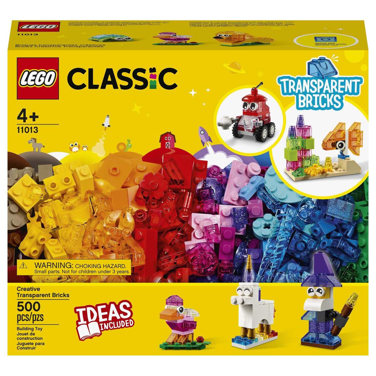 LEGO® Classic Creative Transparent Bricks 11013 Kids’ Building Toy Set ...