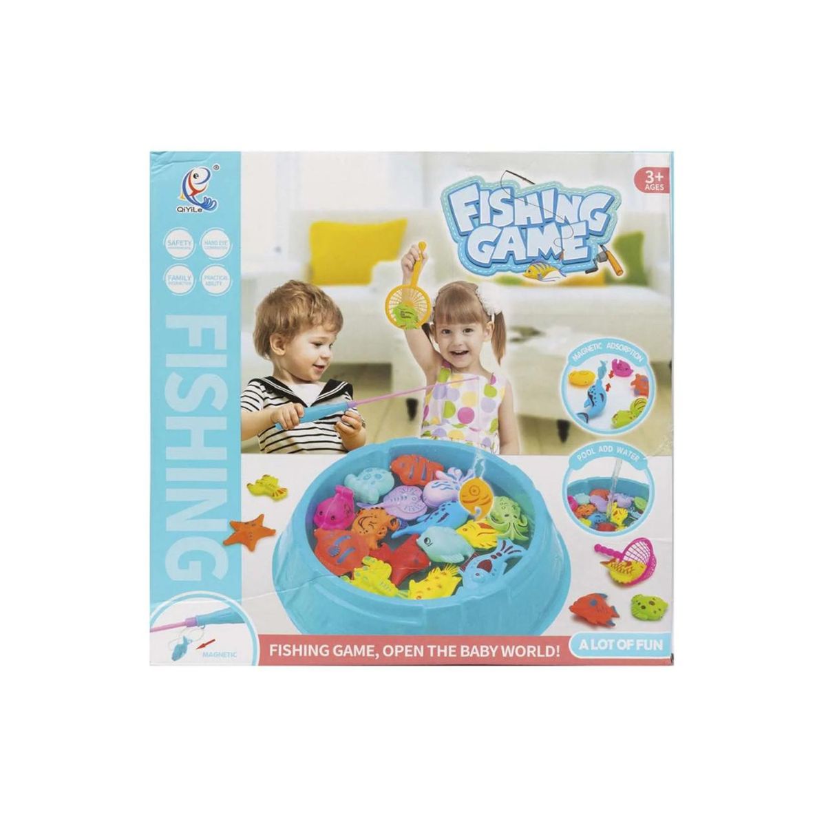 Fishing Fun Playset for Kids - Colourful Fish Catching Game with Water ...