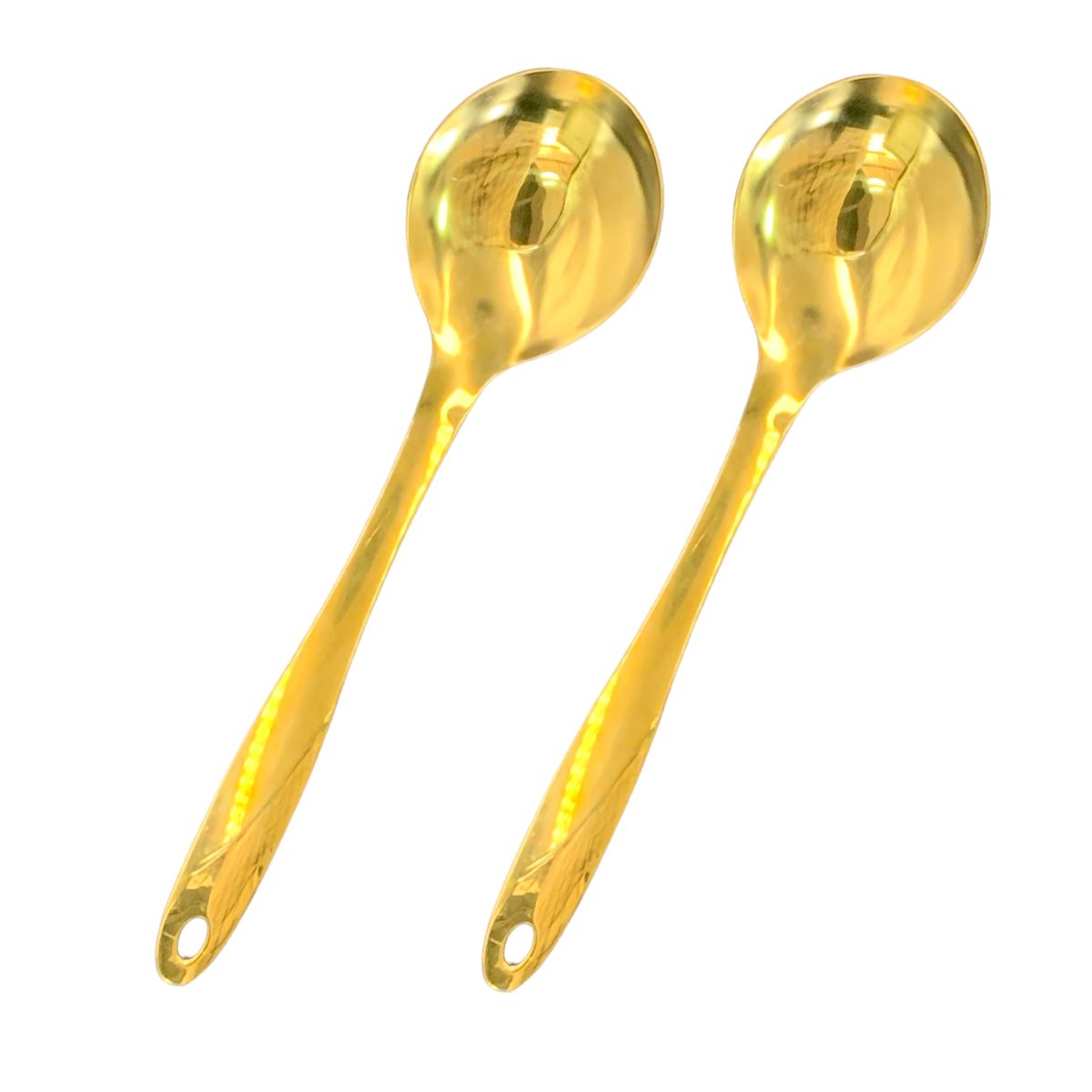 Charming Gold Stainless Steal Serving Spoon 2 Piece 26cm | Shop Today ...