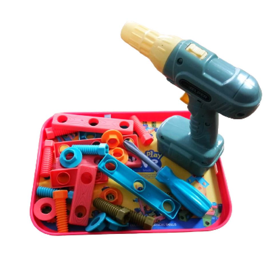 Building Block Games Set With Toy Drill & Screw Driver Tool set with ...