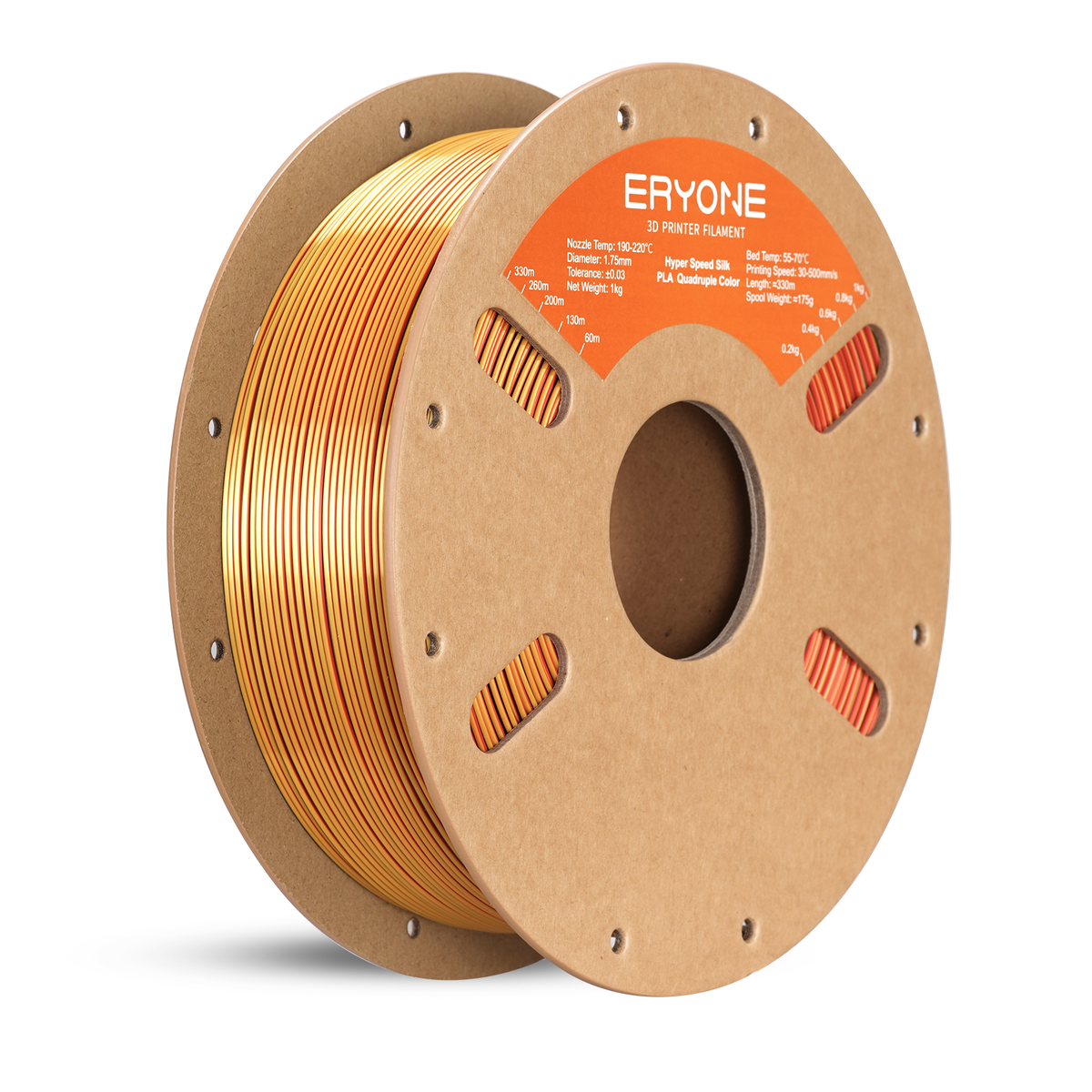 ERYONE Hyper PLA Quad Color Silk Filament - Black/Gold/Red/Green 1kg 1 ...