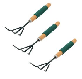 Garden Hand Cultivator Tool - 3 Prong Hand Rake with Wooden Handle ...
