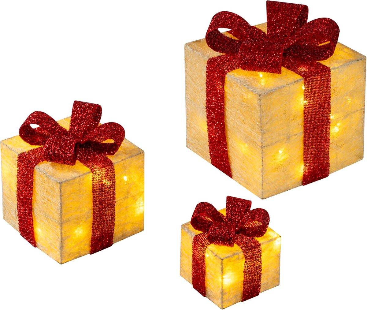 Set Of 3 Light -Up Gift Boxes With Bow | Shop Today. Get it Tomorrow ...