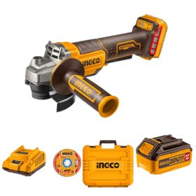 Ingco - Lithium-ion Angle Grinder (20V) with 1 x 4Ah Battery and ...