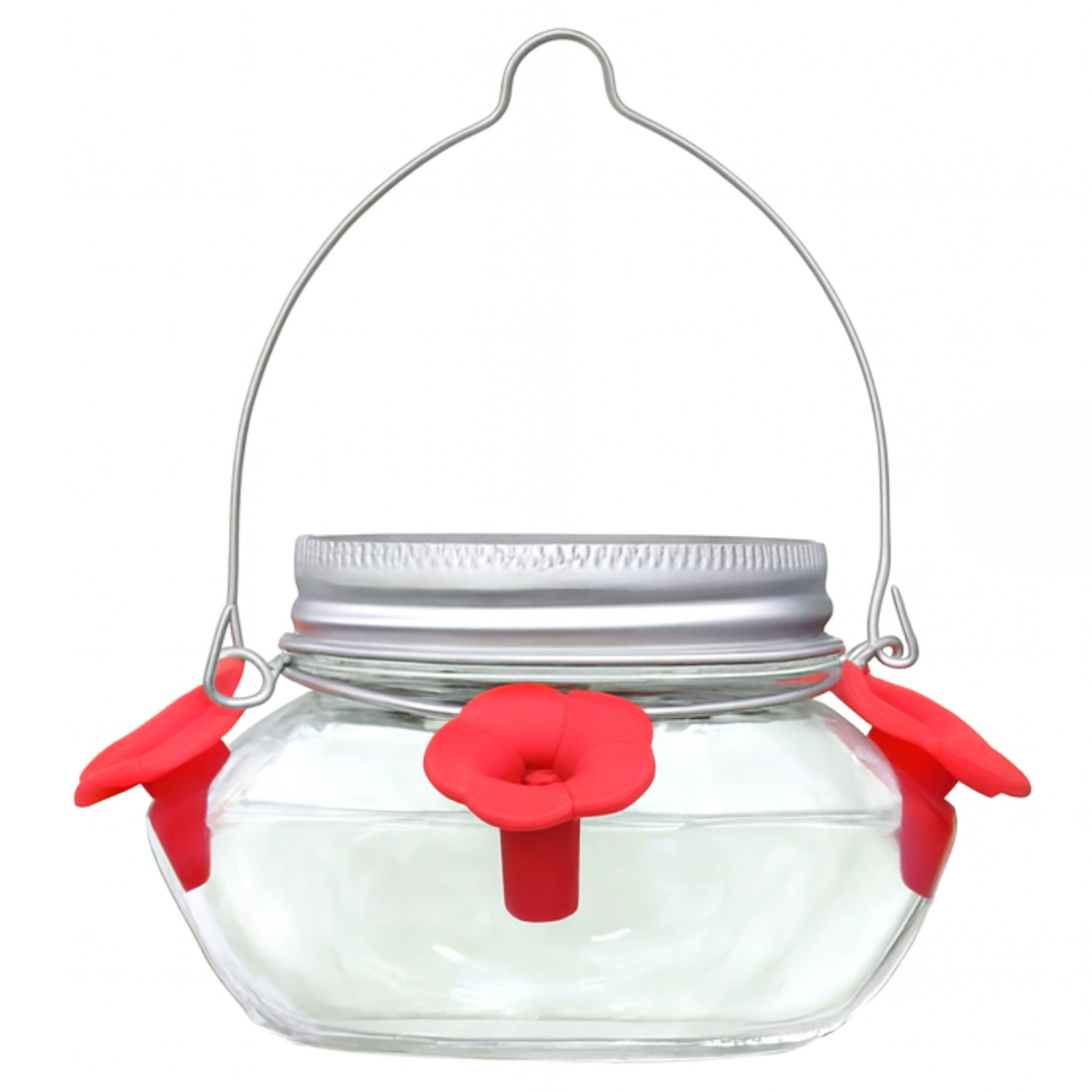 Glass Mason Jar Garden Bird Nectar for Outdoor Hanging, With Feeding ...
