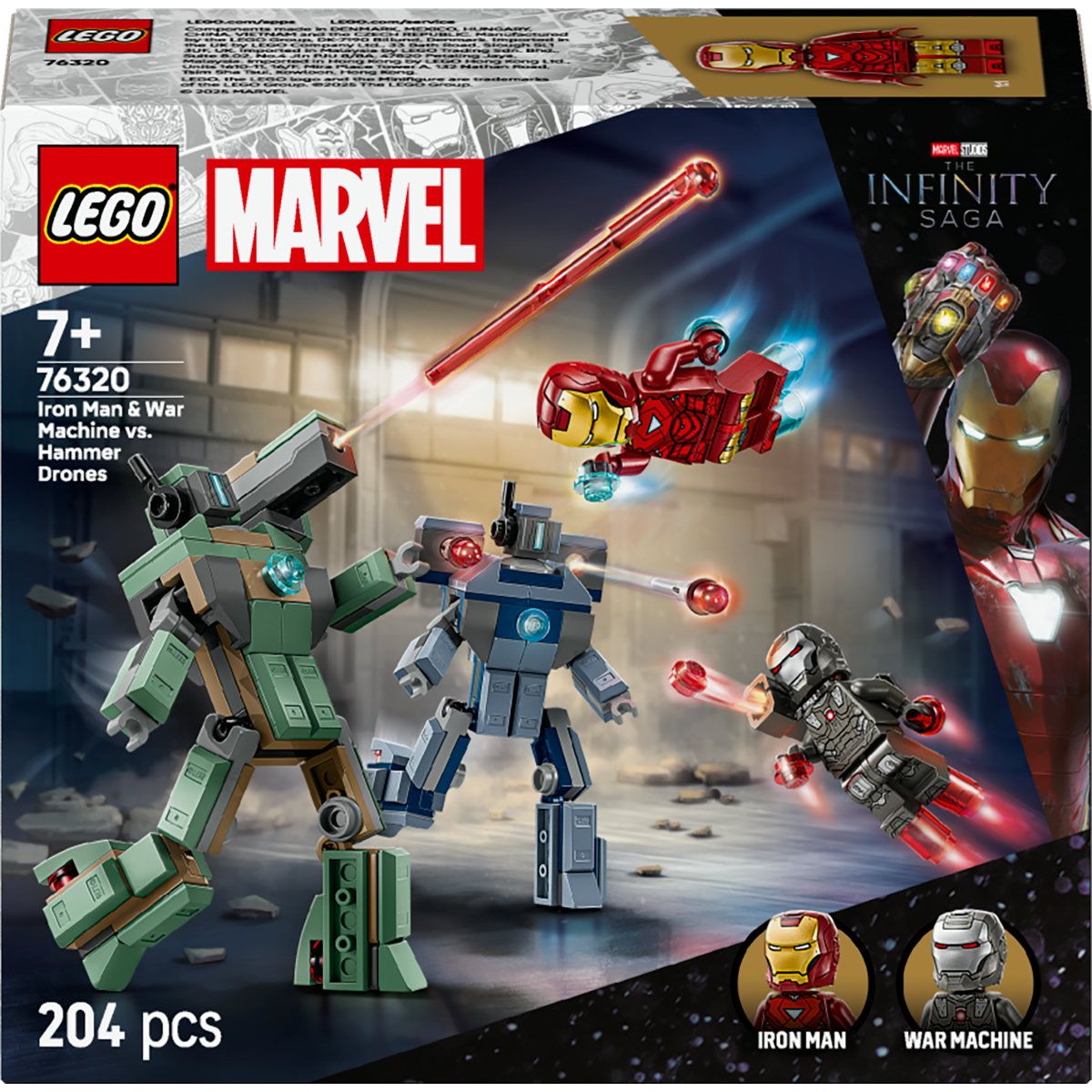 LEGO® Marvel Iron Man & War Machine vs. Hammer Drones Building Toy ...