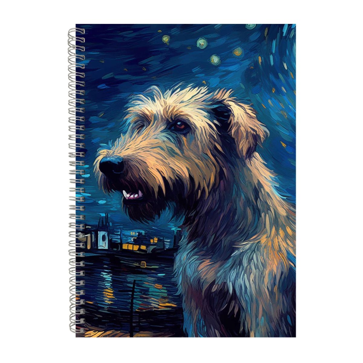 IRISH WOLFHOUND Starry Night Notebook Animal Gift Idea A4 NotePad 115 ...
