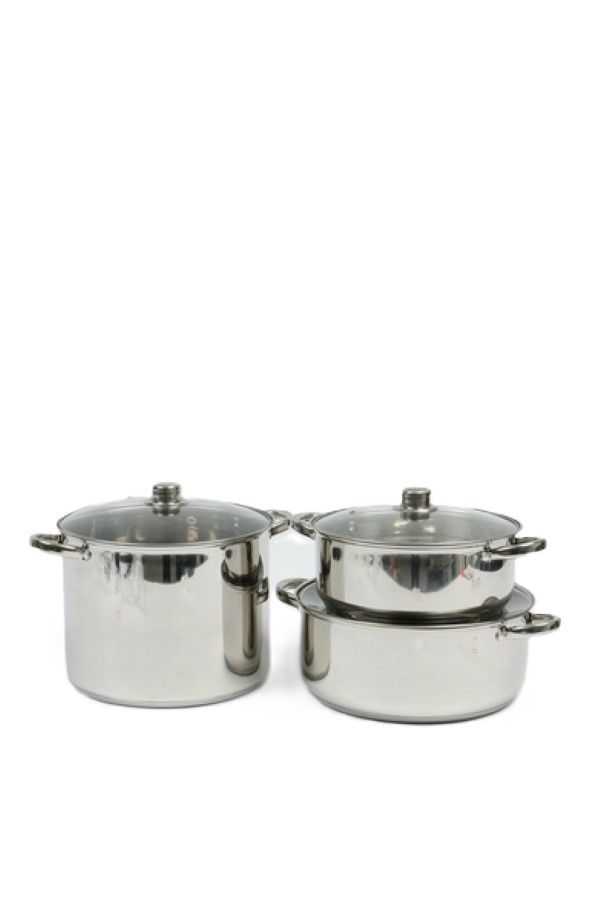 6 Piece Stainless Steel Salton Pot Set - Silver | Shop Today. Get it ...