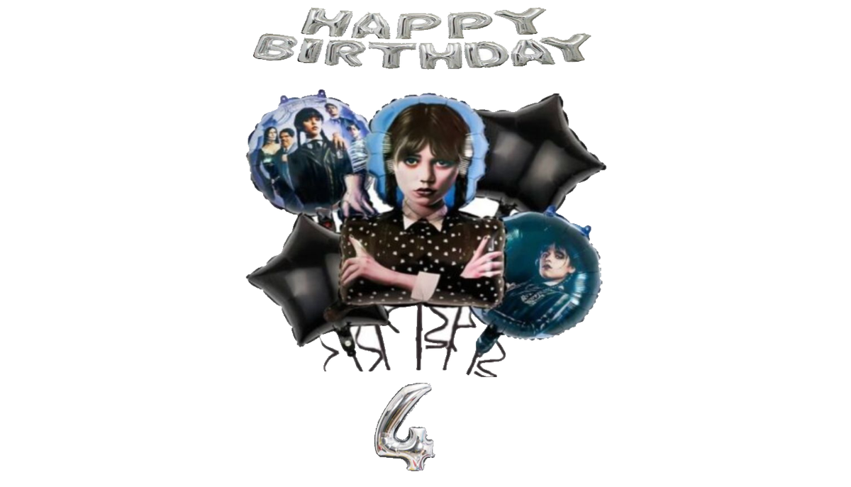 Wednesday Happy Birthday Balloon Set 4 Years | Shop Today. Get it ...