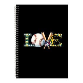 Bats A4 Notebook Spiral and Lined Baseball Graphic Softball Notepad ...