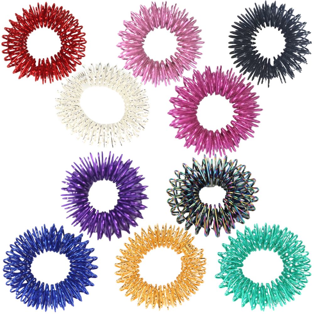 Health Multifunctional Sensory Acupuncture Massage Ring Set of 10 (3cm ...