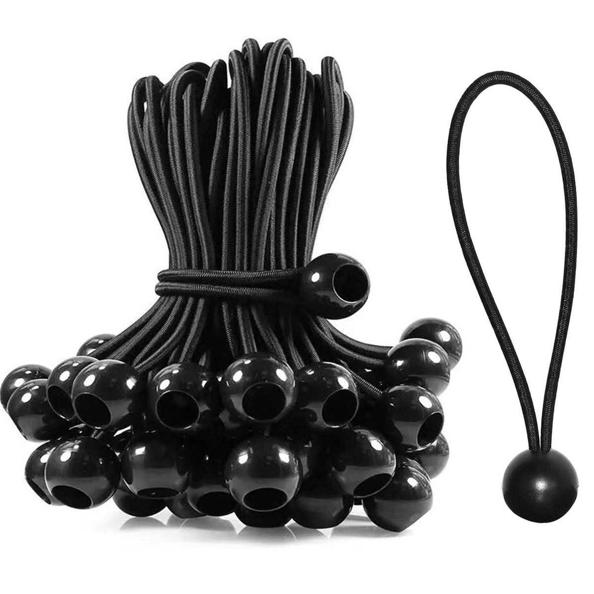 50 PCs Bungee Cords with Ball Flexible Carry Rope Tent for Outdoor ...