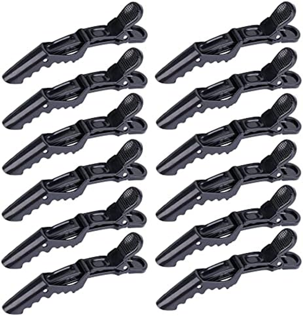 Black Plastic Crocodile Clips - Set of 12 for Styling Ease | Shop Today ...