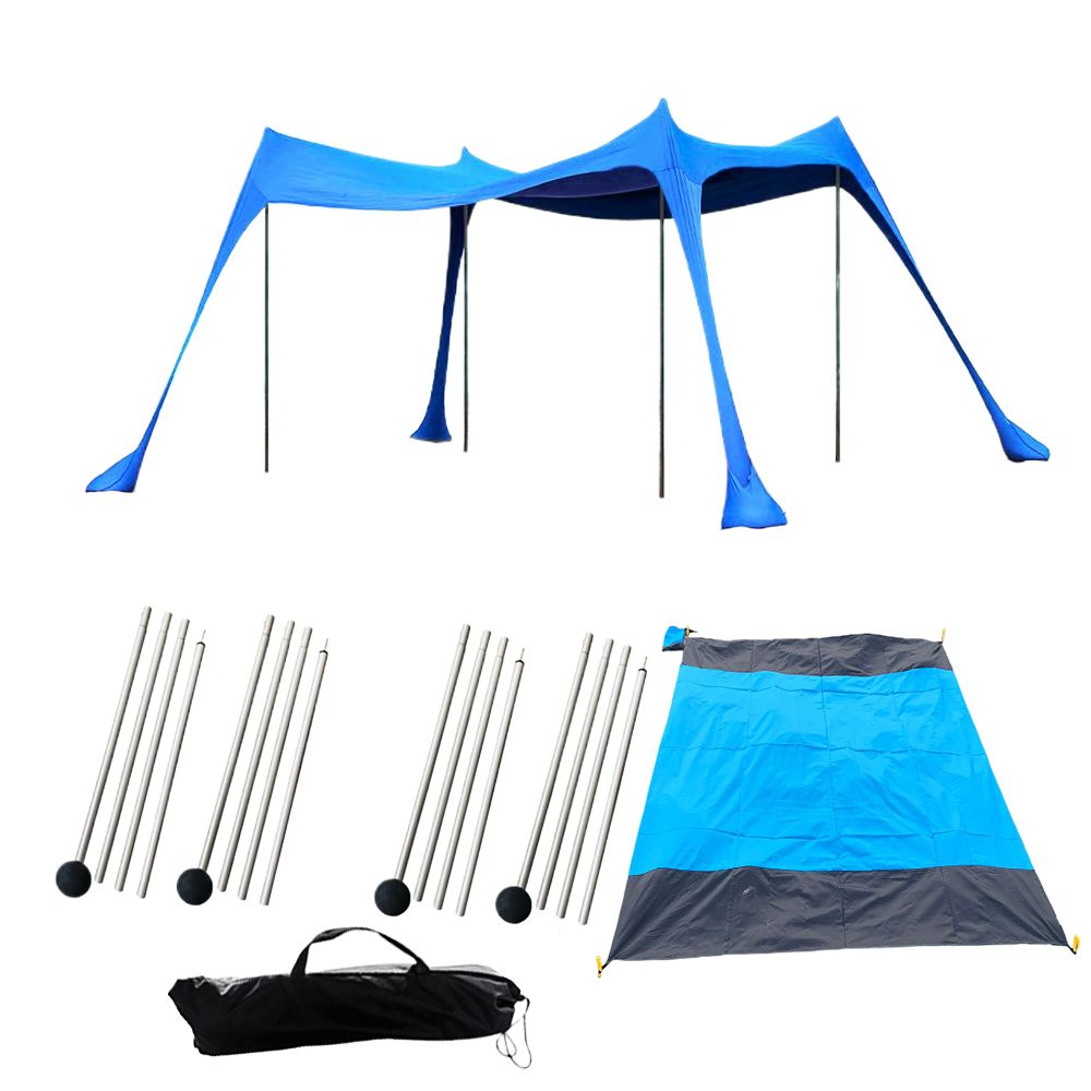 Sea Beach Stretch Shade Canopy Tent Lycra 300x300x200CM-with Beach Mat ...