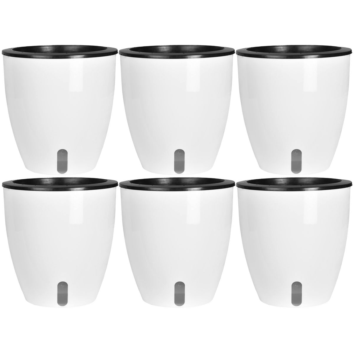 Set Of 6 Self Watering Plant Pots With Water Level indicator Window ...