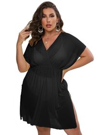 Women Plus Size Swimsuit Cover Up Beach Chiffo Sheer Sexy Beachwear ...