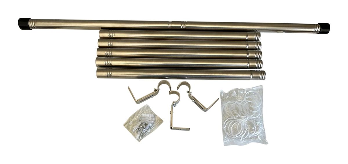 Curtain Rod With Cap Finials 76 To 238cm With Brackets & Fittings ...