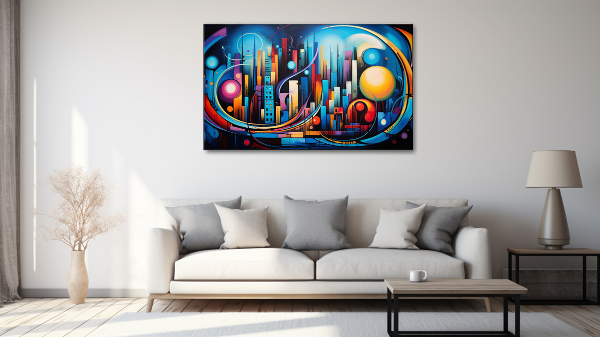 Canvas Wall Art - Cityscape Rhapsody Abstract - HD0510 | Shop Today ...