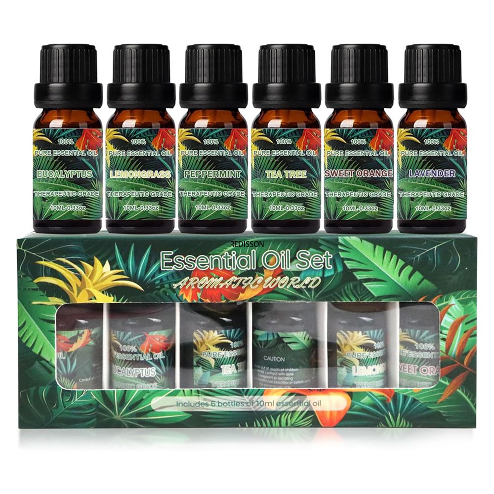 Essential Oils Set, Pure Essential Oils Aromatherapy Oils Gift - 6 x ...