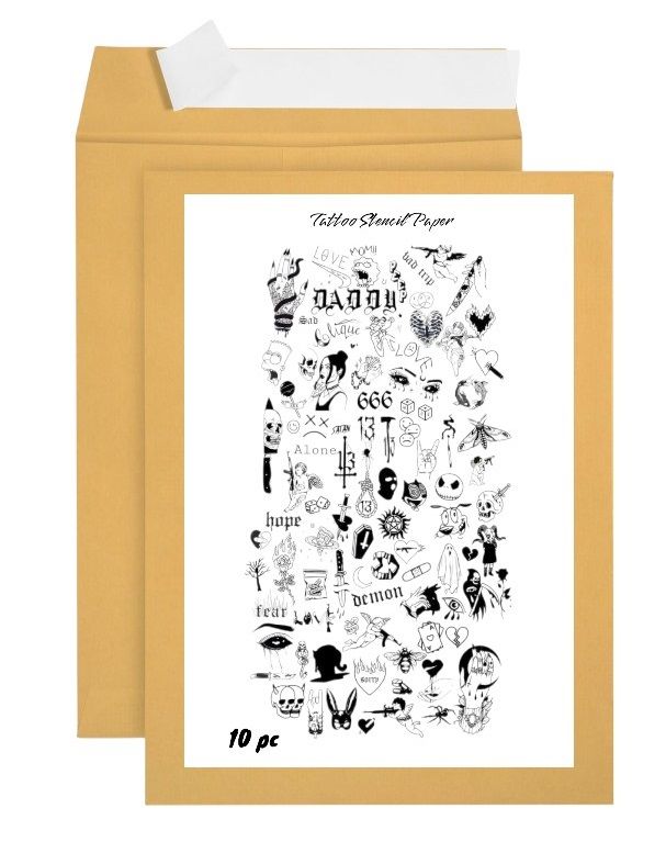 Tattoo Stencil Paper Sheets Thermo Printers and Hand Drawing 10 Sheets ...