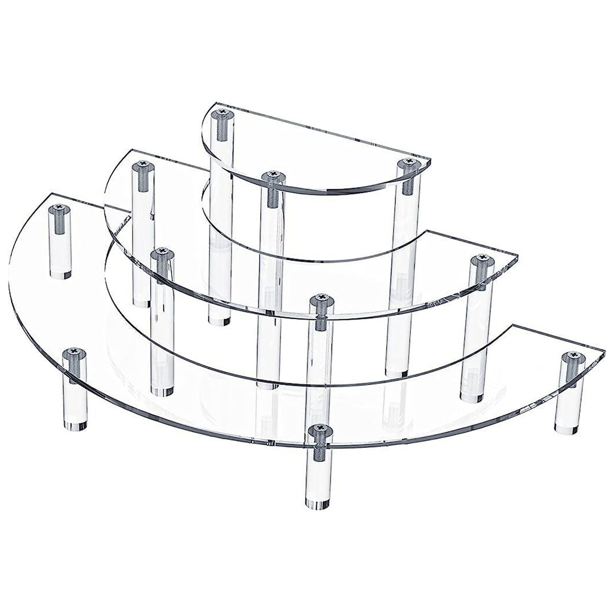 3 Tier Clear Acrylic Display Riser Stand Perfume Cupcake Organiser ...