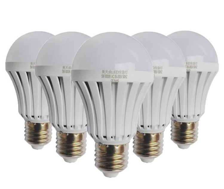5 Pack 7 Watts Rechargeable Emergency Light Bulb Bulbs Screw-In | Shop ...