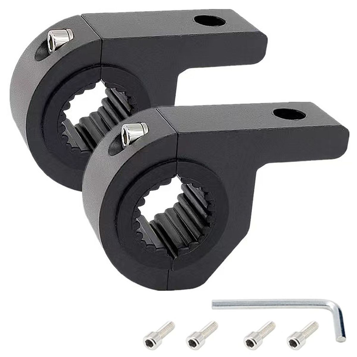 2 Piece Spotlight Tube Clamp Mount Set Motorcycle Mounting Bracket Fog ...