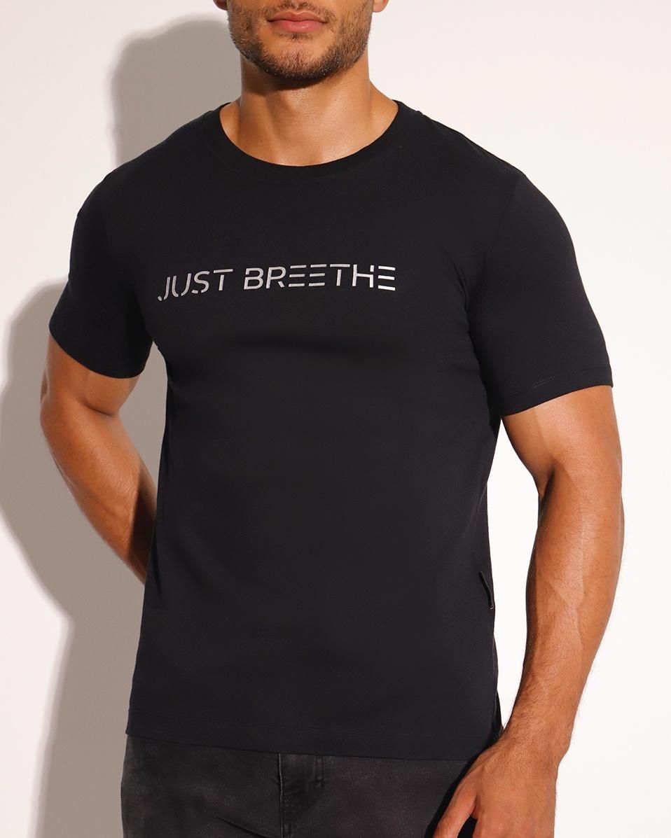 Breeth Mens Black Comfortable Cotton Short Sleeve Travel T-Shirt With Print | Shop Today. Get it ...