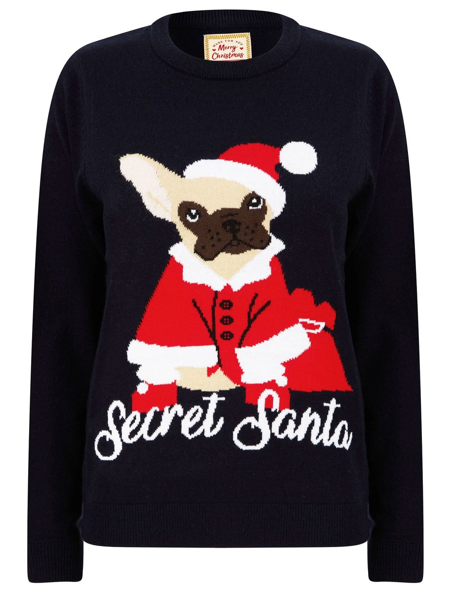 Tokyo Laundry Ladies - Secret Santa Dog Motif Novelty Christmas Jumper ...