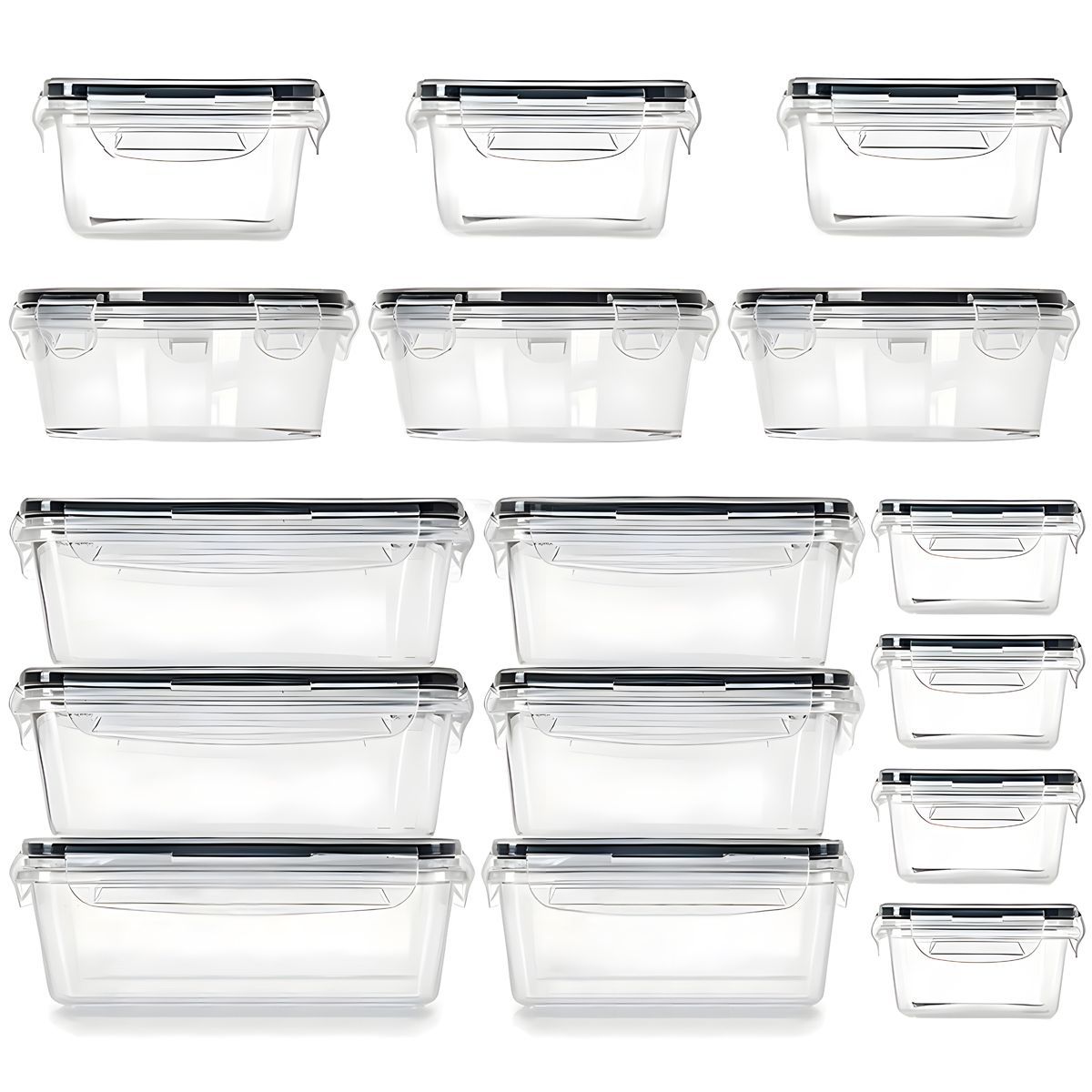 16-Piece Food Storage Containers with Lids tupperware sets with lids ...