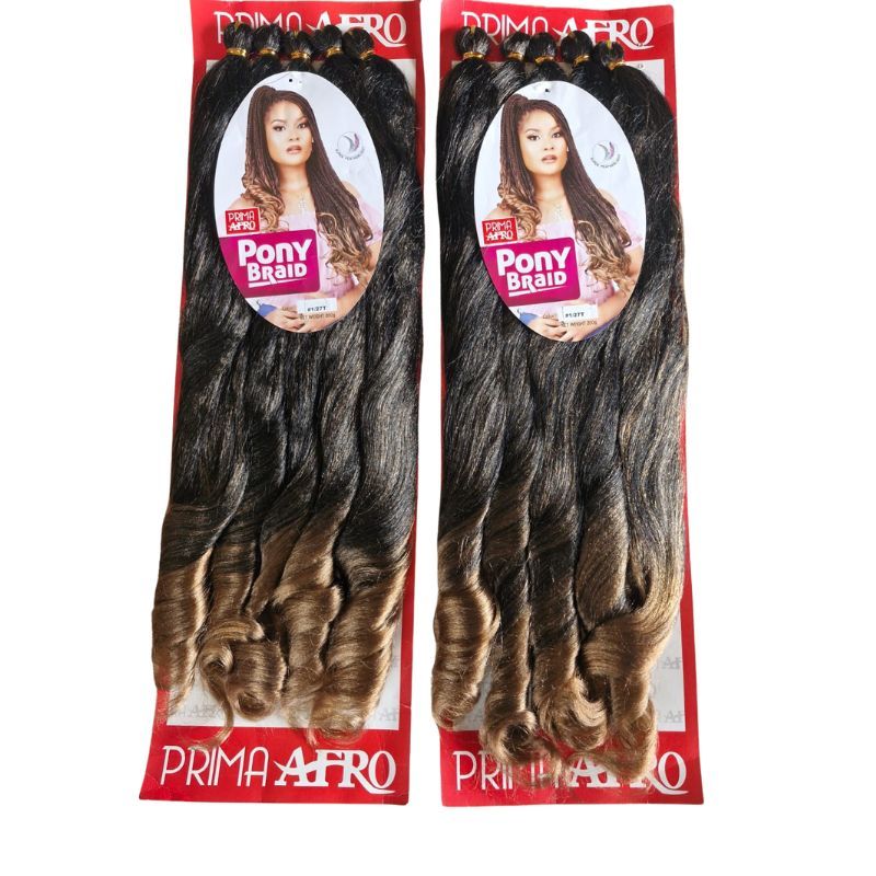Prima Afro Pony Braid Long: French Curl Look, Voluminous Extensions- 2 ...