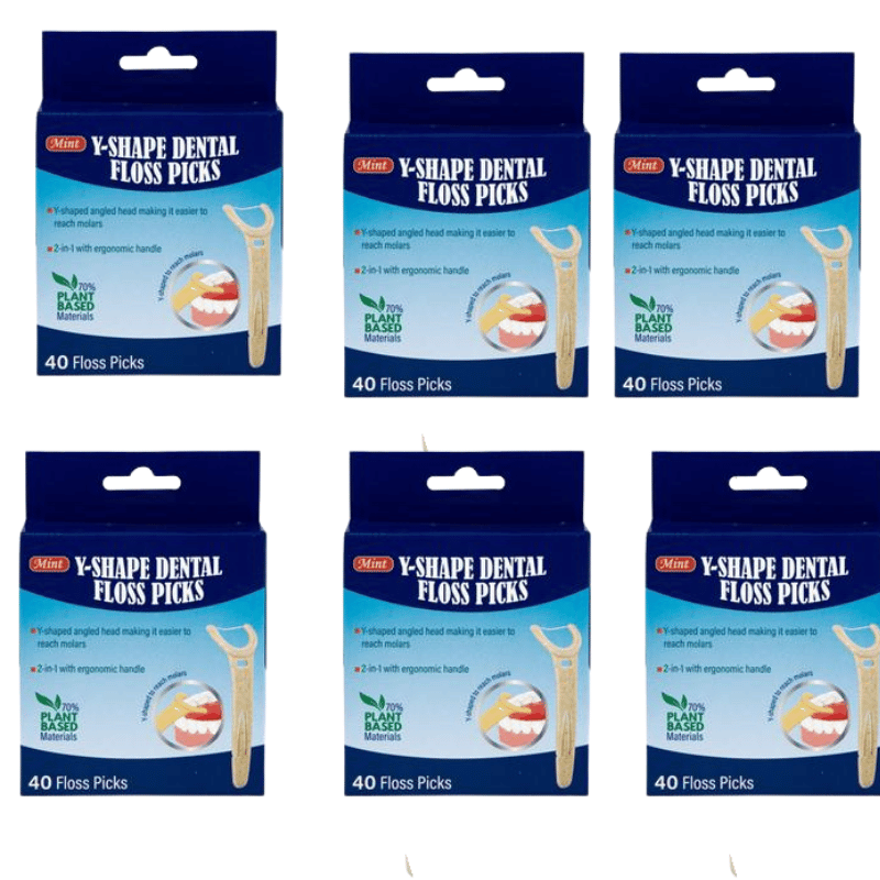 Pack of 6-Tooth Dental Floss Y-Shaped Picks 40Piece | Shop Today. Get ...