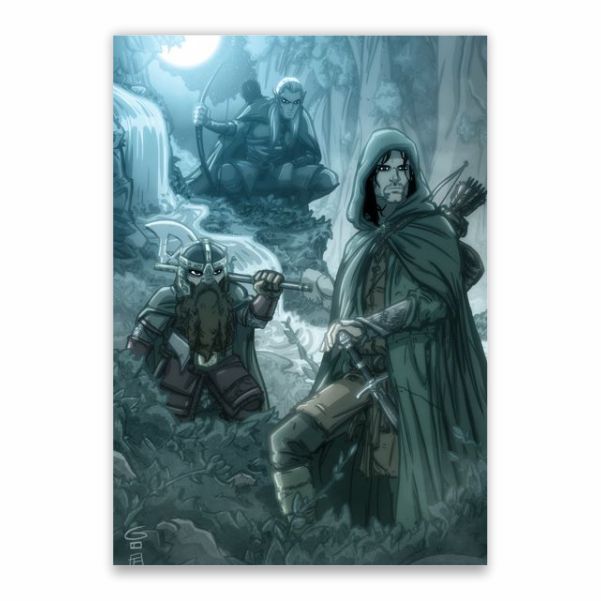 Aragorn, Legolas And Gimli Cartoon Poster - A1 | Shop Today. Get it ...