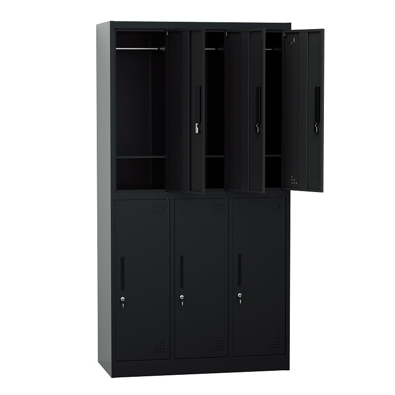 Steel 6 Door Inner Handle Locker Cabinet With Lock - Black | Shop Today ...