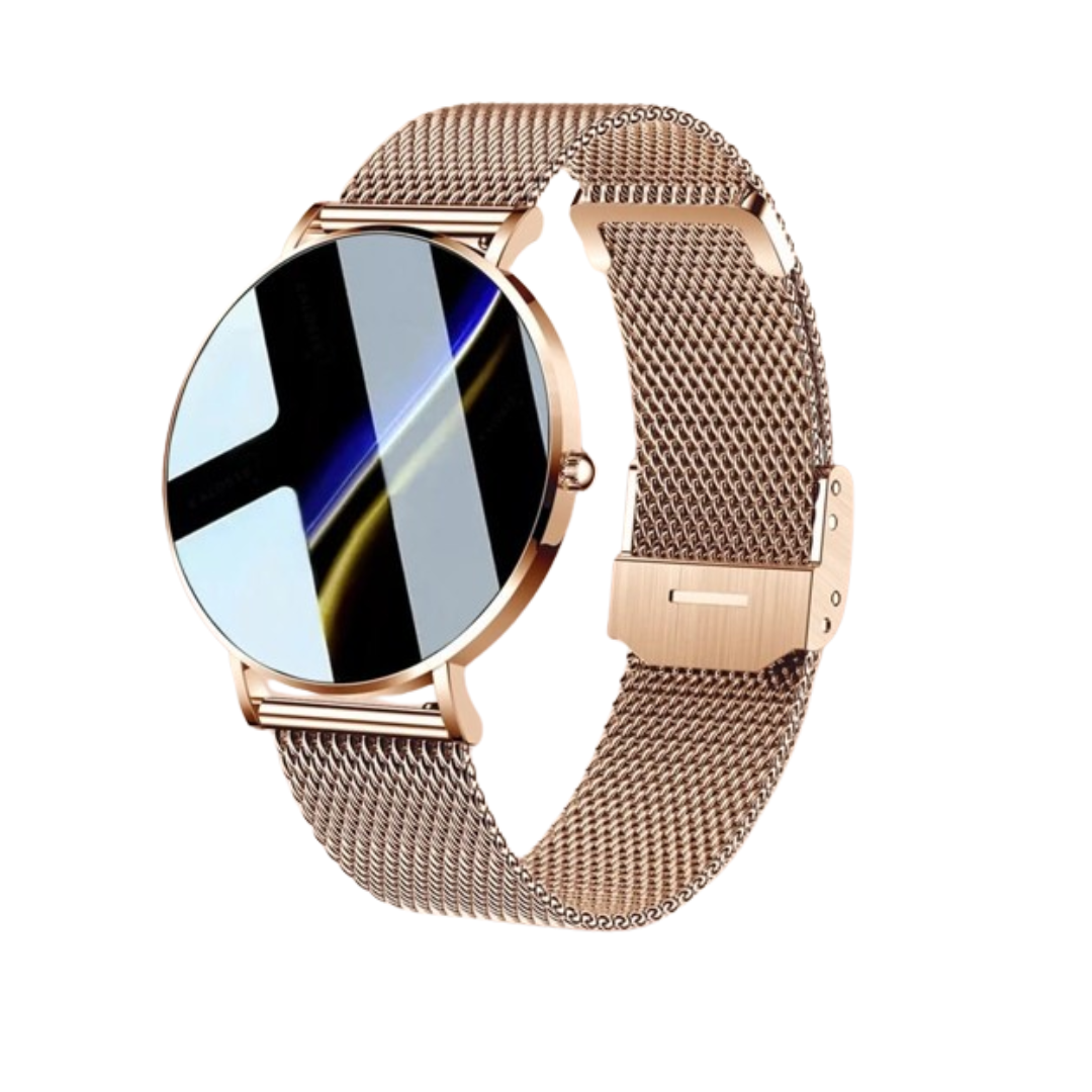 Beautiful Stainless Steel Smart Watch for Women 1.3" AMOLED Screen-Gold ...