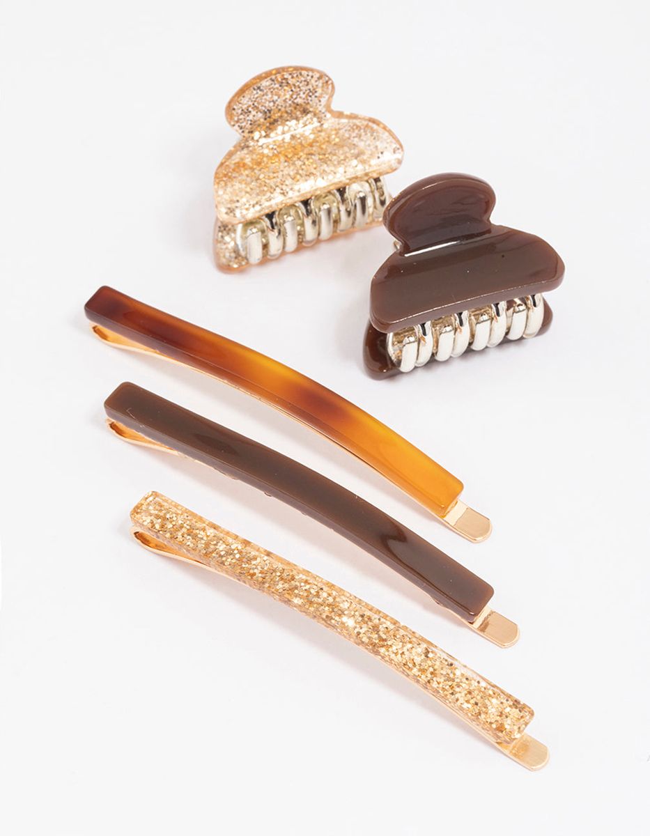 Acrylic Brown Slide Claw Clip 5 Pack | Shop Today. Get it Tomorrow ...