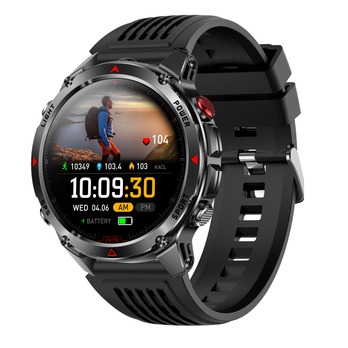 Six-Star Positioning GPS Smart Watch Flashlight 3ATM Waterproof Heart ...