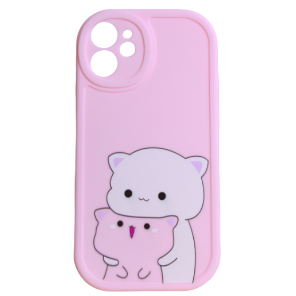 High Quality Two Cat Design Phone Case for iPhone 12 Mini - Pink | Shop ...