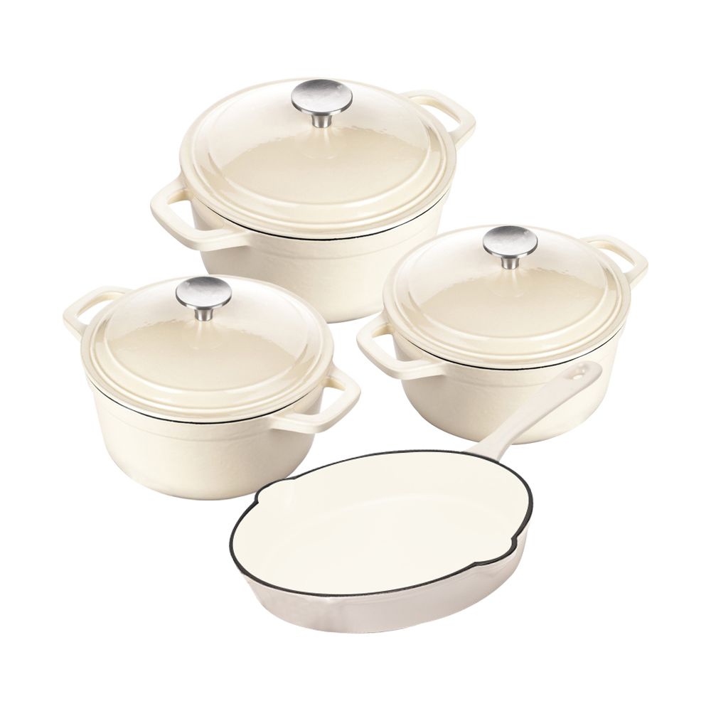 7 Piece Cast Iron Cookware - White | Shop Today. Get it Tomorrow ...