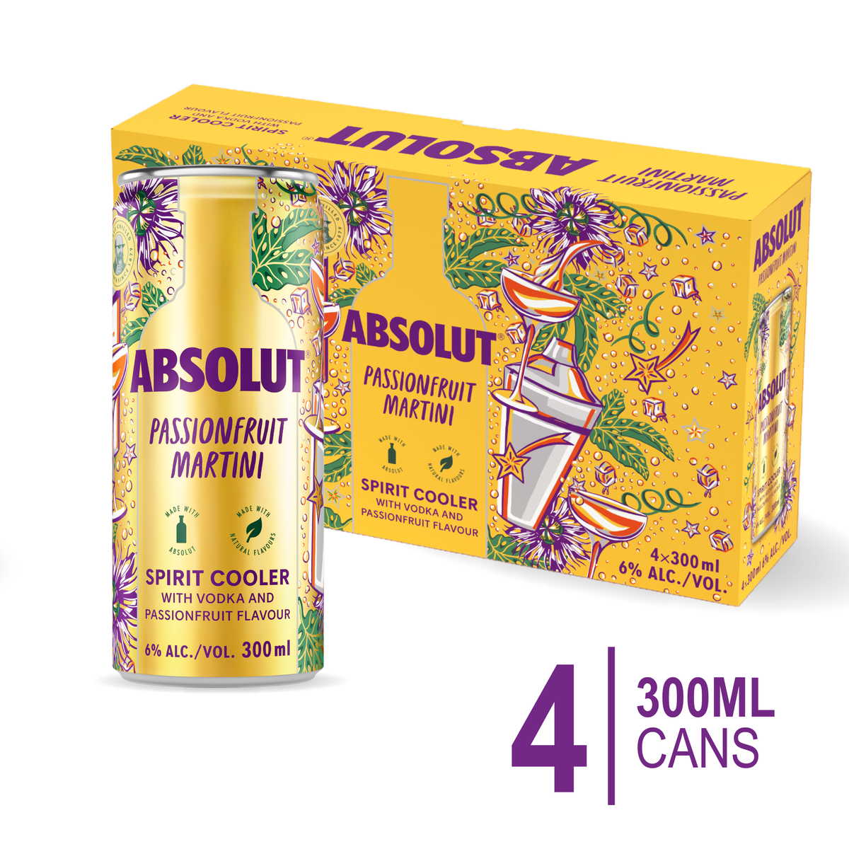 Absolut Passion Fruit Martini 4 x 300ml | Shop Today. Get it Tomorrow! | takealot.com