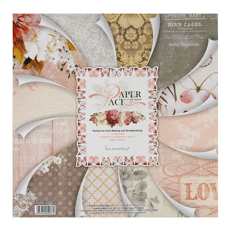 Scrapbook Paper Pack - Pink Sweetness Butterflies - 12x12 - Set 20 ...
