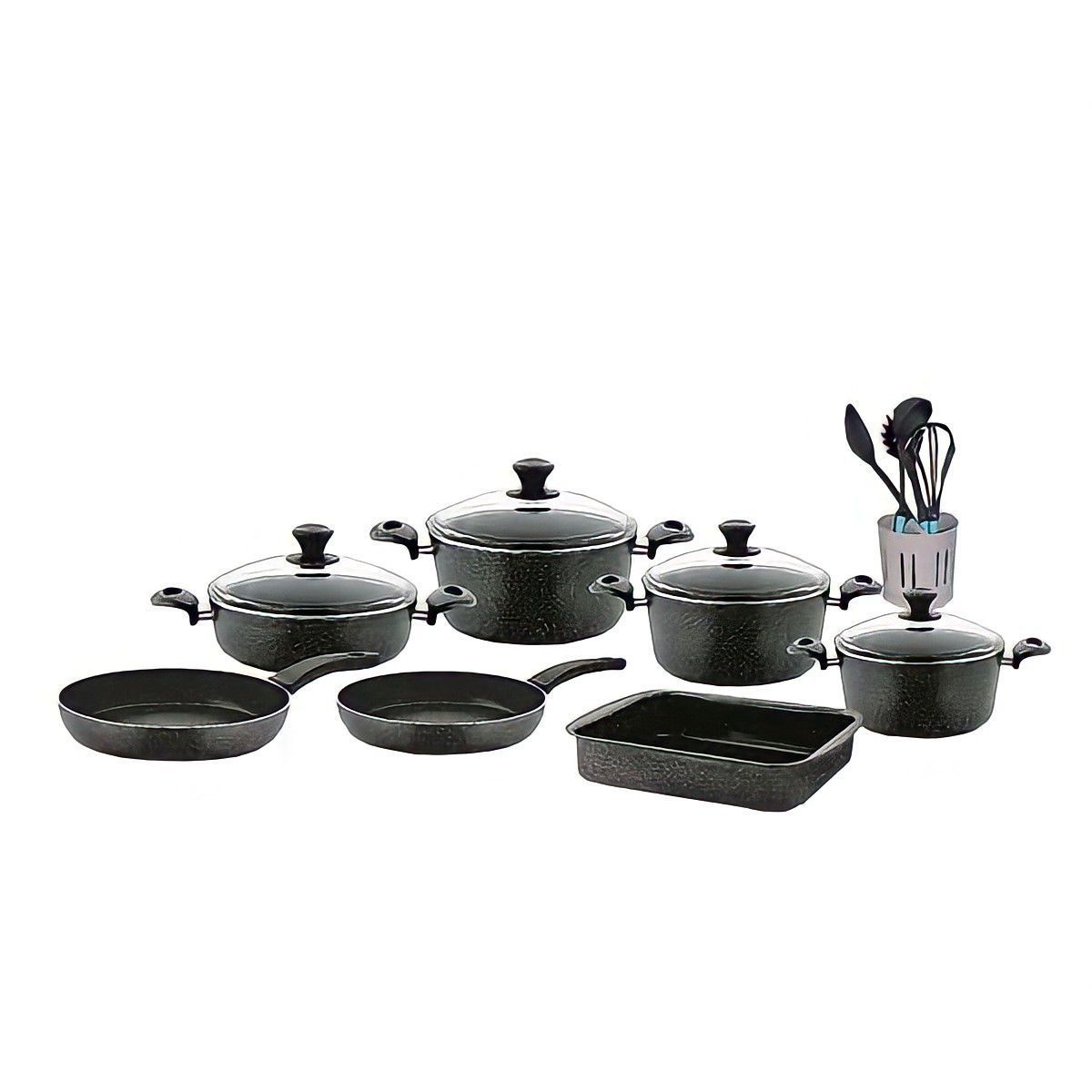 Trend Forged Aluminum 17-Piece Pot Set with Glass Lids - Bonera Berlin ...