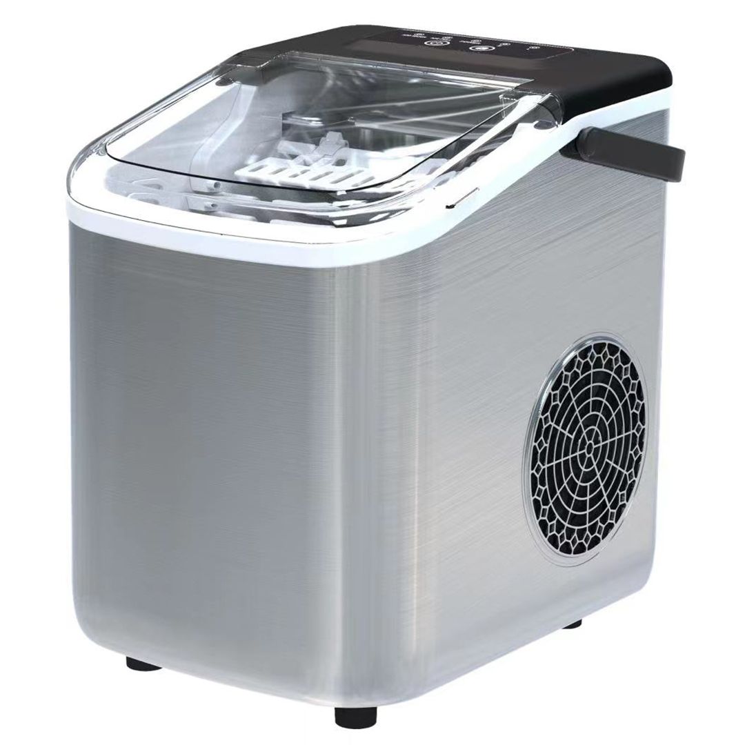 Countertop Ice Maker with Handle 10KG in 24Hrs Stainless Steel Ice ...