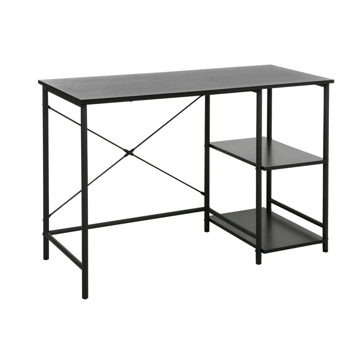 Creative Deco MINSK Home & Office Desk - Workstation with 2 Shelves ...