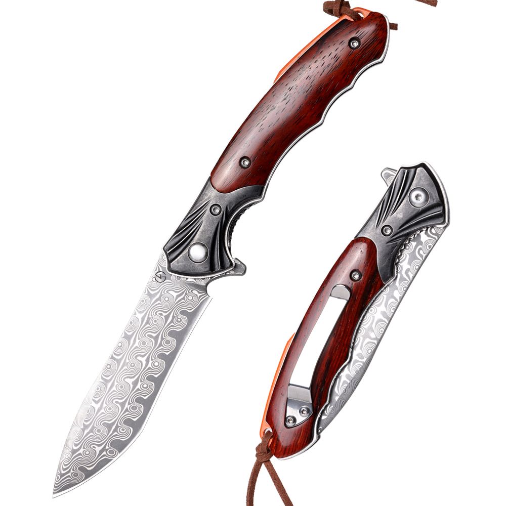 Koch Knives Handmade Stainless Steel Damascus Folding Knife KKDK002 ...